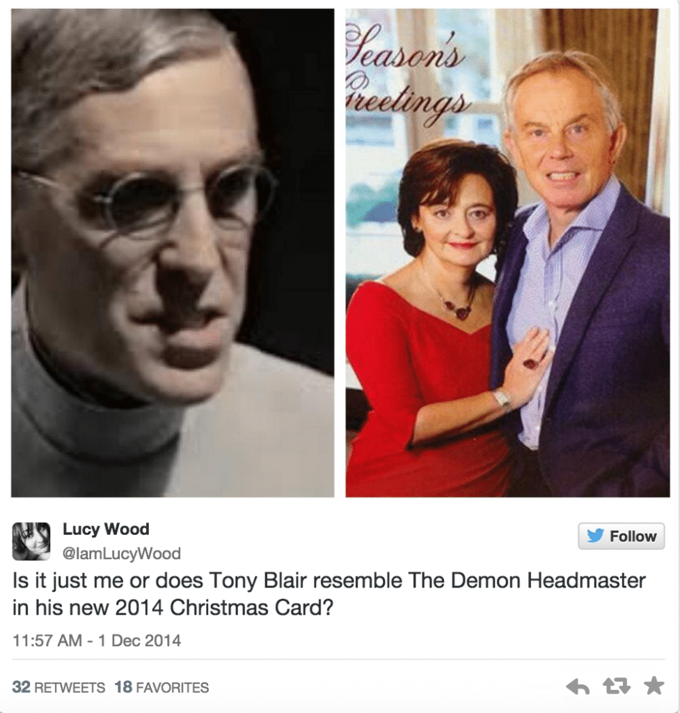 Tony Blair Christmas card fail (nightmare) goes viral.