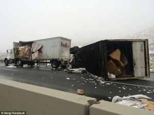 Pictures: Kaleb Whitby survives mangled truck crash stuck between two rigs