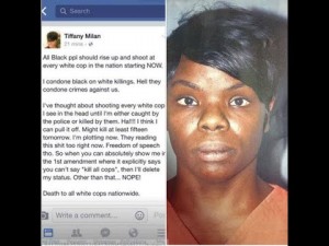 Should Ebony Dickens be arrested after making death threats on Facebook?