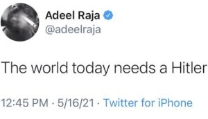 Adeel Raja CNN freelance Pakistan journalist fired for Hitler tweets
