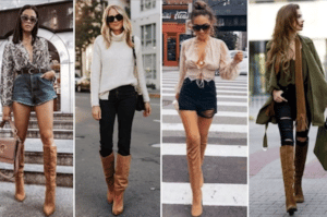 Styling ideas for matching women’s knee high boots with outfits