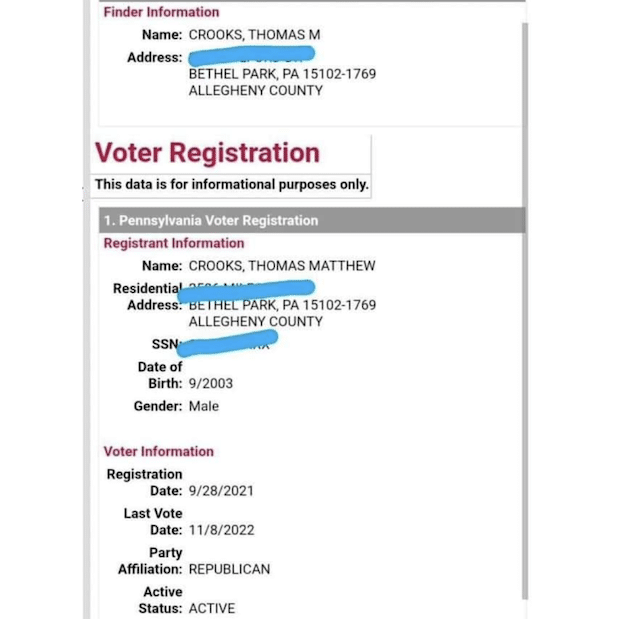 Thomas Matthew Crooks id as 20 year old Trump sniper suspect