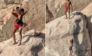Garrett Gee throws 7 year old son off cliff saying it's not parental advise